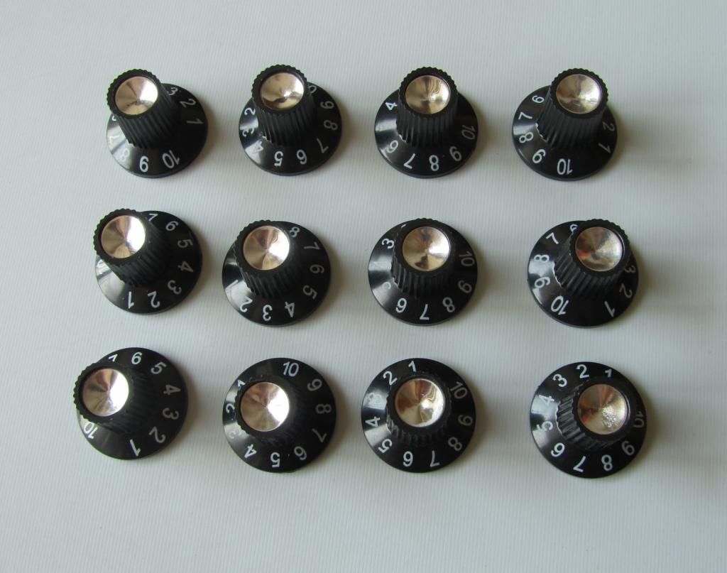 Pack of 12 Guitar Amplifier Knob AMP Knob Black Silver Skirted Knobs fits Fender | eBay